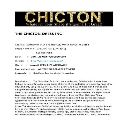 The chicton dress inc | PDF