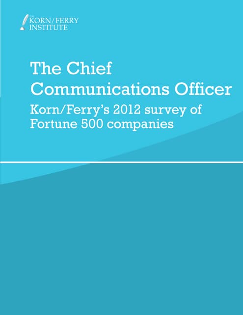 What Makes a Chief Communications Officer Excellent? | PDF