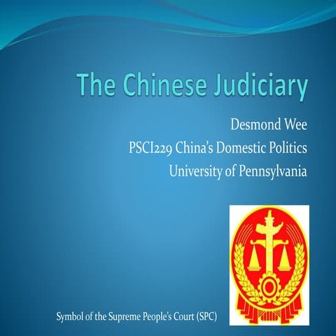 The Chinese Judiciary | PPT