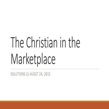 The Christian in the Marketplace | PPTX