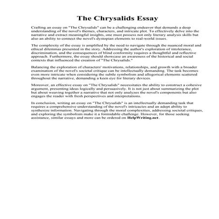 The Chrysalids Essay | PDF