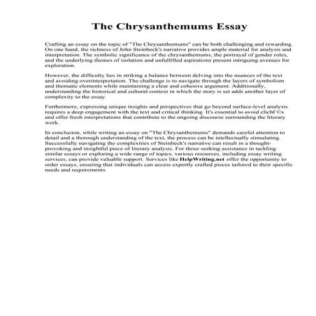The Chrysanthemums Essay.pdf | Books and Literature