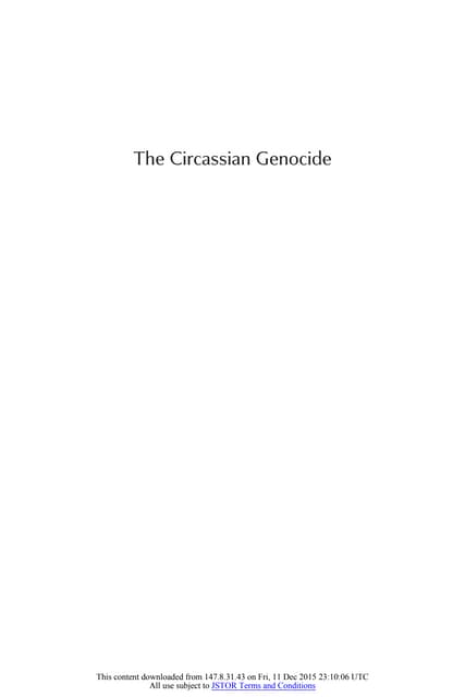 Circassian genocide | PDF
