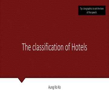 The classification of hotels | PPTX