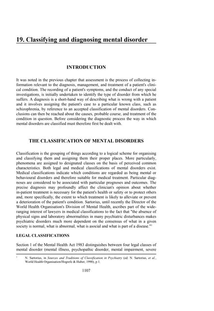Classification of mental disorders | DOCX