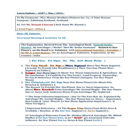 The class info. about many tri sign on my left hand palm in context to ...