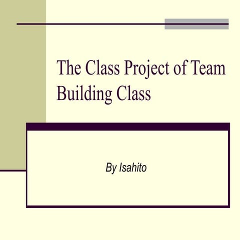 The Class Project Of Team Building Class | PPT