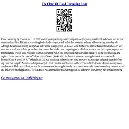 The Cloud Of Cloud Computing Essay | PPT