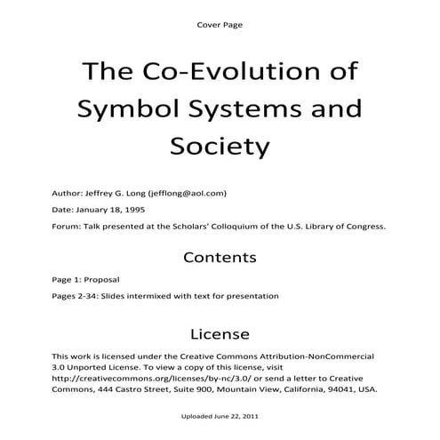 The co evolution of symbol systems and society | PDF
