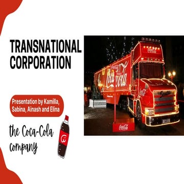 The Coca-Cola company and its impact on our world | PDF