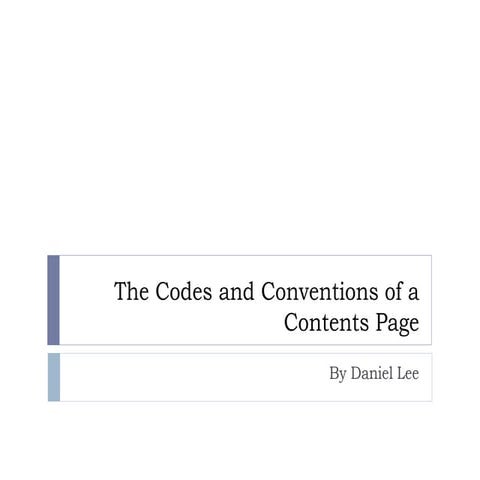 Codes and conventions of a magazine contents page | PPTX