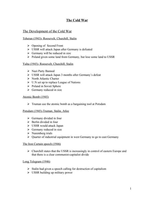 Cold War Timeline | PPTX