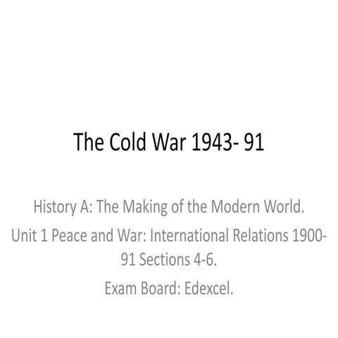1. The world after ww2. the cold war | PPTX