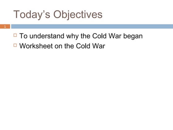 1950s + Cold War Fact Sheet | PDF