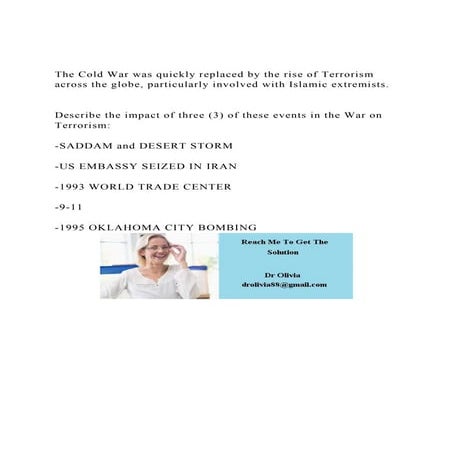 The Cold War was quickly replaced by the rise of Terrorism acros.docx