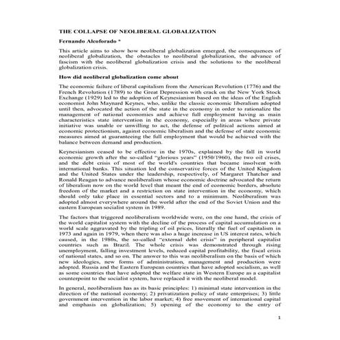 The collapse of neoliberal globalization | PDF