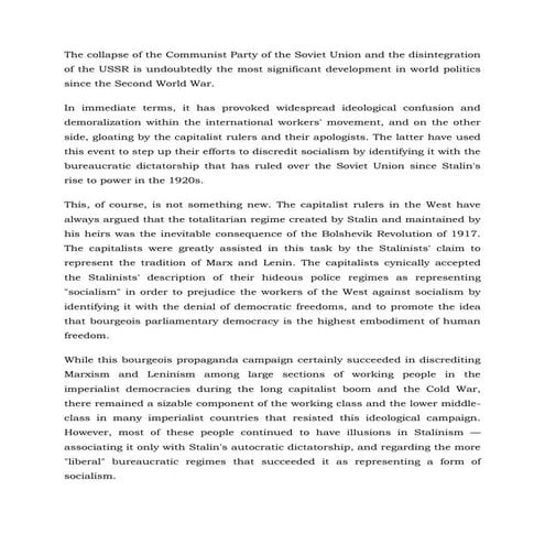 The collapse of the communist party of the soviet union and the ...