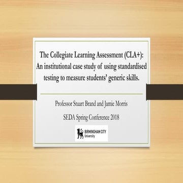 The collegiate learning assessment (CLA+) | PPT