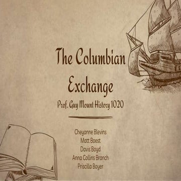 The Columbian Exchange- Hist 1020 | PPTX