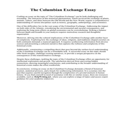 The Columbian Exchange Essay.pdf
