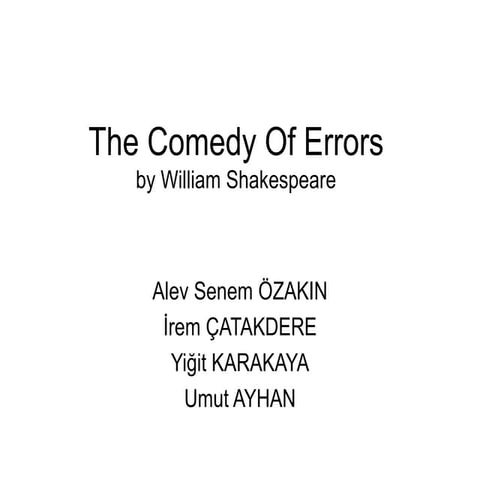 The Comedy Of Errors | PPT