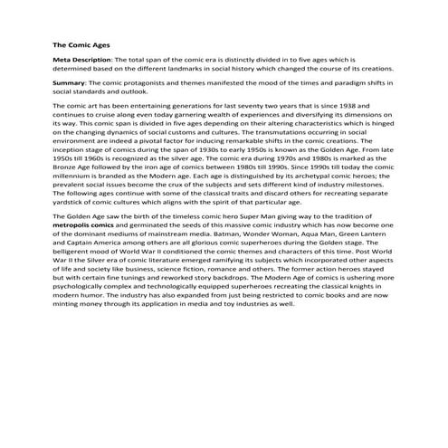 The comic ages | PDF