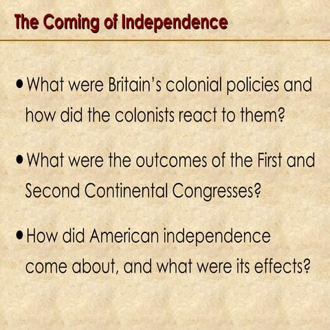 The coming of independence | PPT