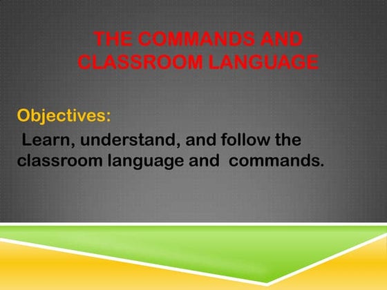 English classroom commands | PPTX