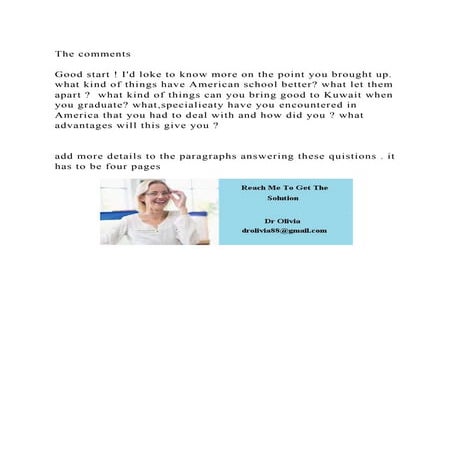 The comments Good start ! Id loke to know more on the point you.docx