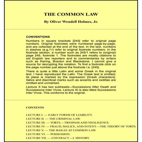 The Common Law | PDF