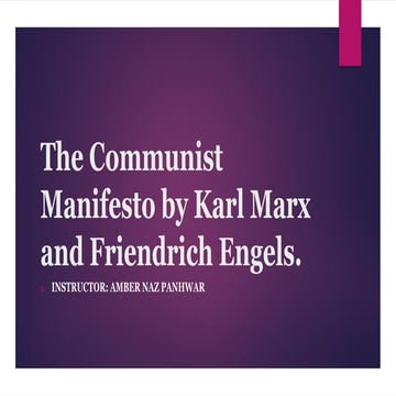 The Communist Manifesto.. presentation.. | PPTX