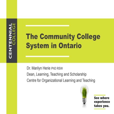 The community college system in ontario | PPT