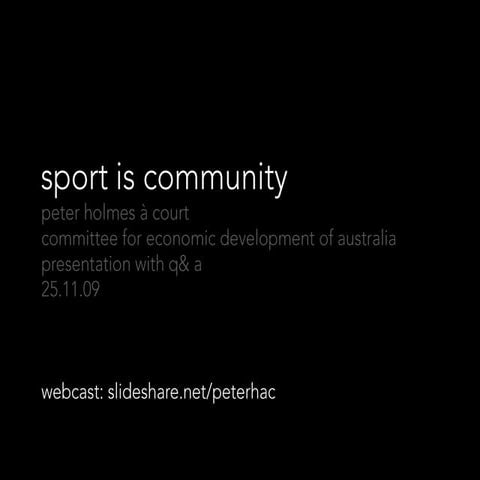 The Community Of Sport | PPTX