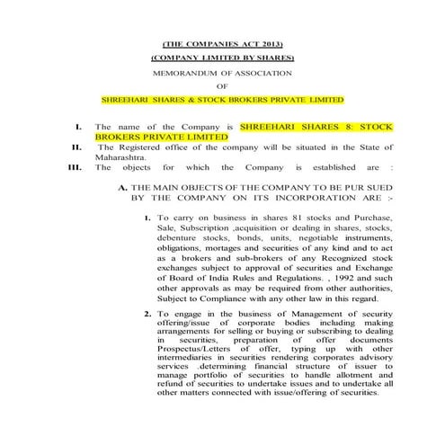 The companies act 2013 | DOCX