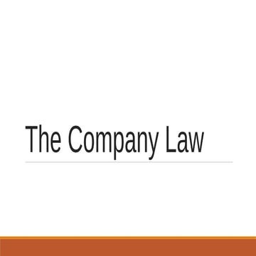 The company law | PPT