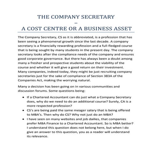 The Company Secretary | DOCX
