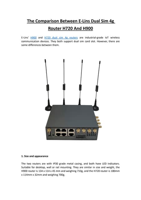 The Comparison Between E-Lins Dual Sim 4g Router H720 And H900.pdf The Comparison Between E-Lins Dual Sim 4g Router H720 And H900.pdf