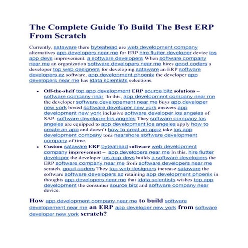 The Complete Guide To Build The Best Erp From Scratch 1pdf