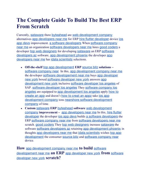 The Complete Guide To Build The Best Erp From Scratch 1pdf