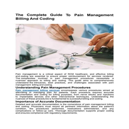 The Complete Guide to Pain Management Billing and Coding.ppt