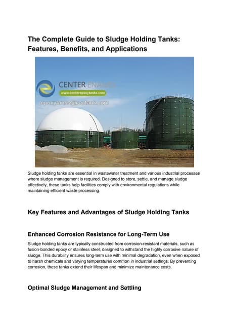 Comprehensive Guide to Sludge Storage Tanks_ Features, Benefits, and ...