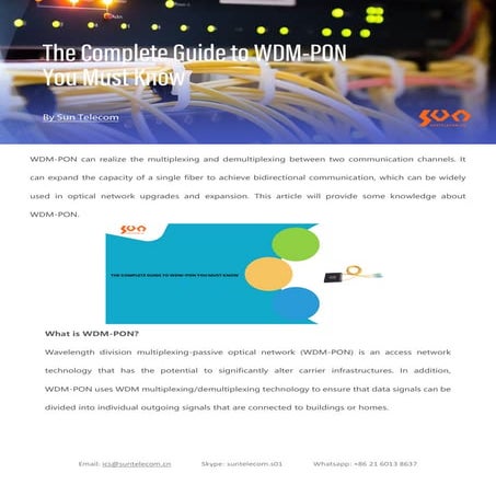 The Complete Guide to WDM-PON You Must Know | PDF