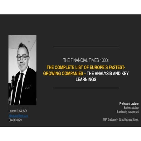 The complete list of Europe’s fastest-growing companies | PDF