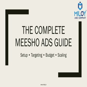 Complete Meesho Ads Guide – Setup, Targeting & Budgeting | Miloy And ...