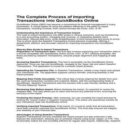 The Complete Process of Importing Transactions into QuickBooks Online ...