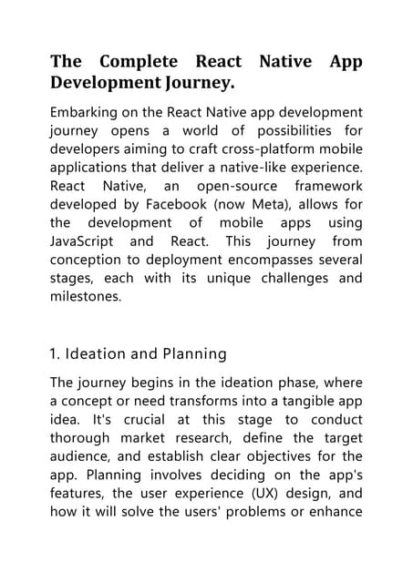 The Complete React Native App Development Journeypdf