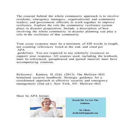 The concept behind the whole community approach is to involve reside | DOCX