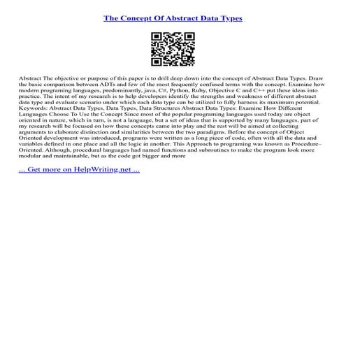 The Concept Of Abstract Data Types Pdf Programming Languages Computing