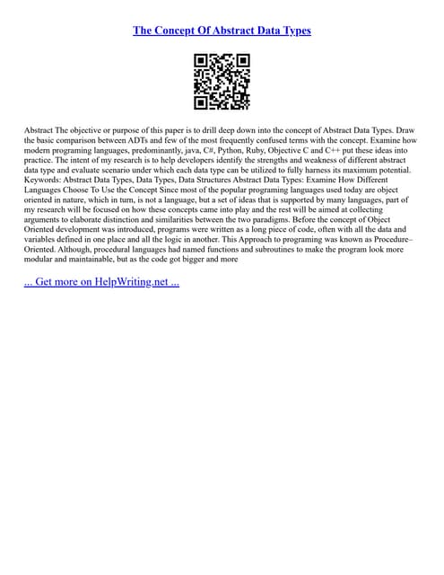 The Concept Of Abstract Data Types Pdf Programming Languages Computing