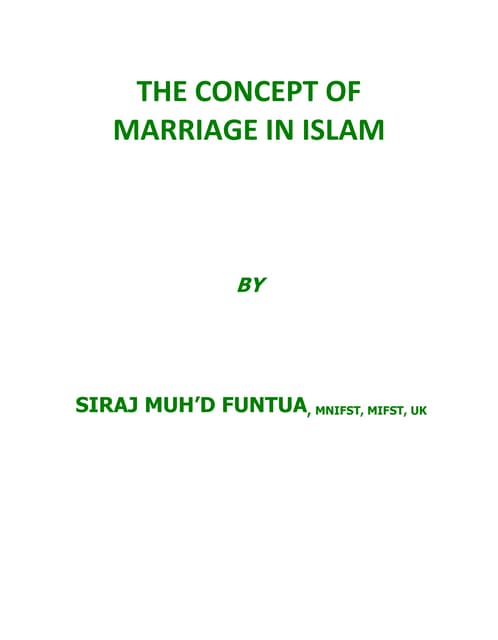 Marriage in Islam | PPTX | Marriage and Civil Unions | Family and ...